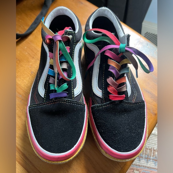 Shoes | Vans Rainbow Wedge Sneakers | Poshmark